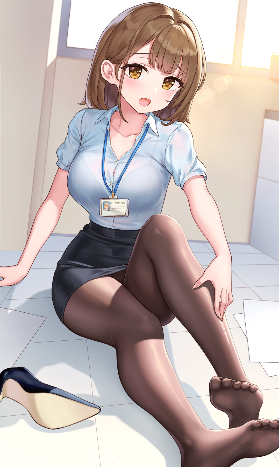 hamahama bra dress shirt feet open shirt pantsu pantyhose see through skirt lift | #951786 ...